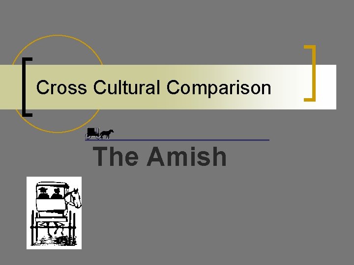Cross Cultural Comparison The Amish What is a
