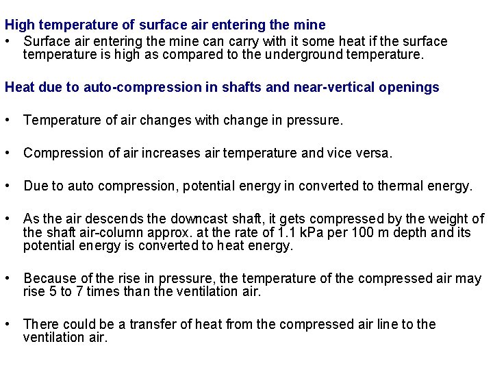 MINE VENTILATION Heat and Humidity By Dinkar Narayan
