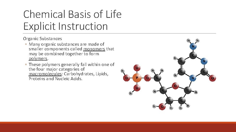 Chemical Basis of Life Introduction What does the