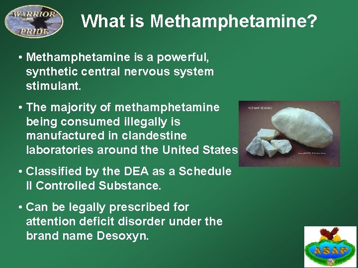 Methamphetamine Learning Objectives Identify the side effects of