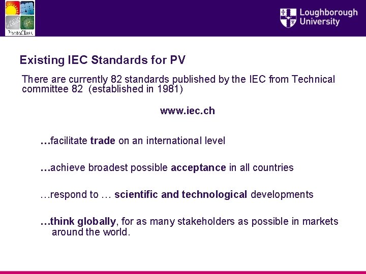 Energy Rating Standards IEC 61853 Standards Body Perspective