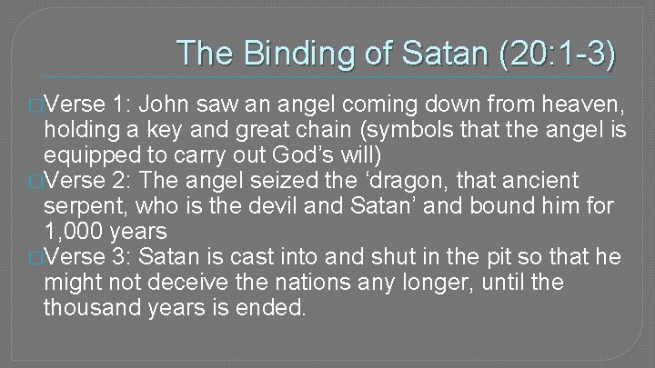 The End Times Revelation 20 Trinity Presbyterian Church