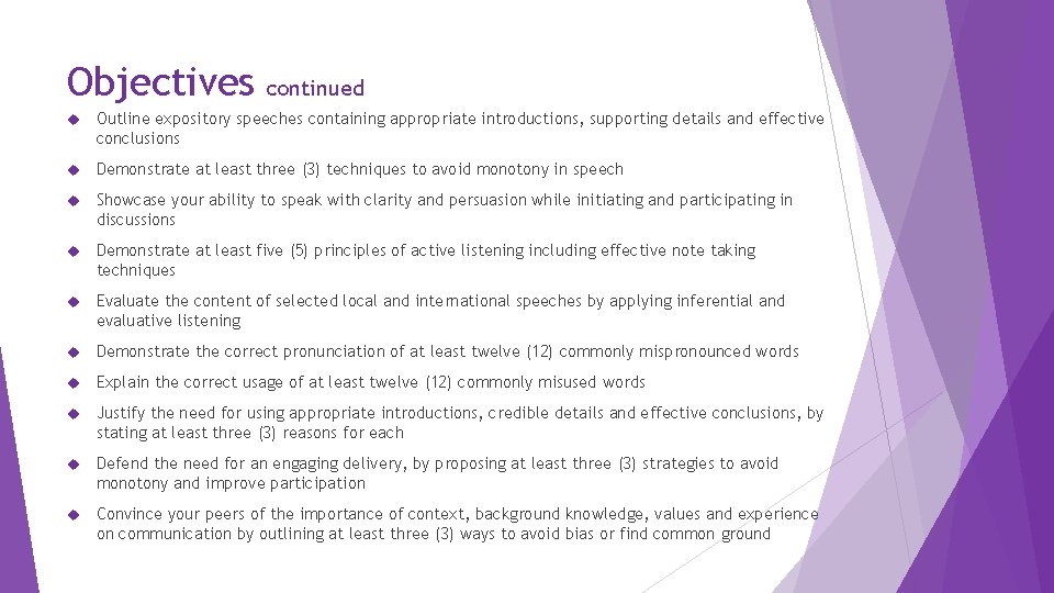 Public Speaking SPEECH AUDIENCE SPECIAL OCCASIONS PRESENTATIONS Standards