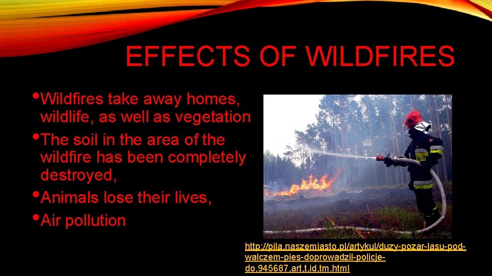 WILDFIRES WHAT ARE THEY Uncontrolled blazes fueled by