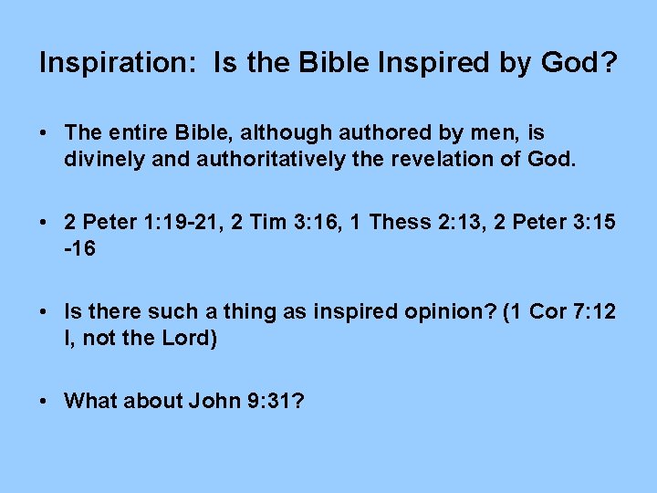 Christian Evidences APLA Day 2 The Bible Quiz