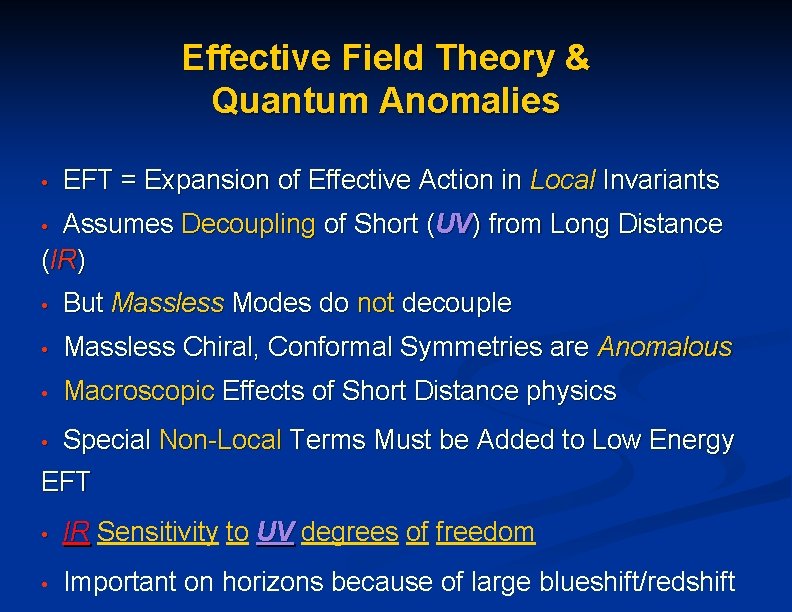Effective Theory of Low Energy Gravity Macroscopic Effects