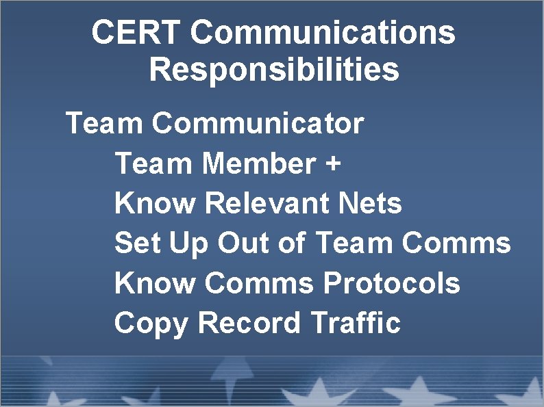 Thinking About EMCOMM CERT Communications Planning S C