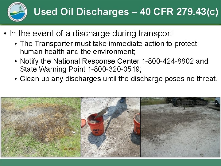 Used Oil Transporter 40 CFR 279 Subpart E