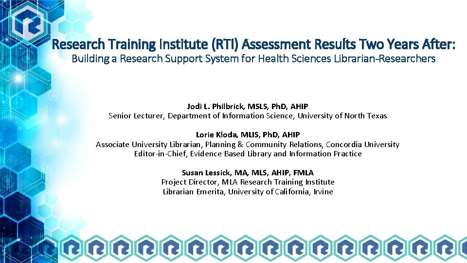Research Training Institute RTI Assessment Results Two Years