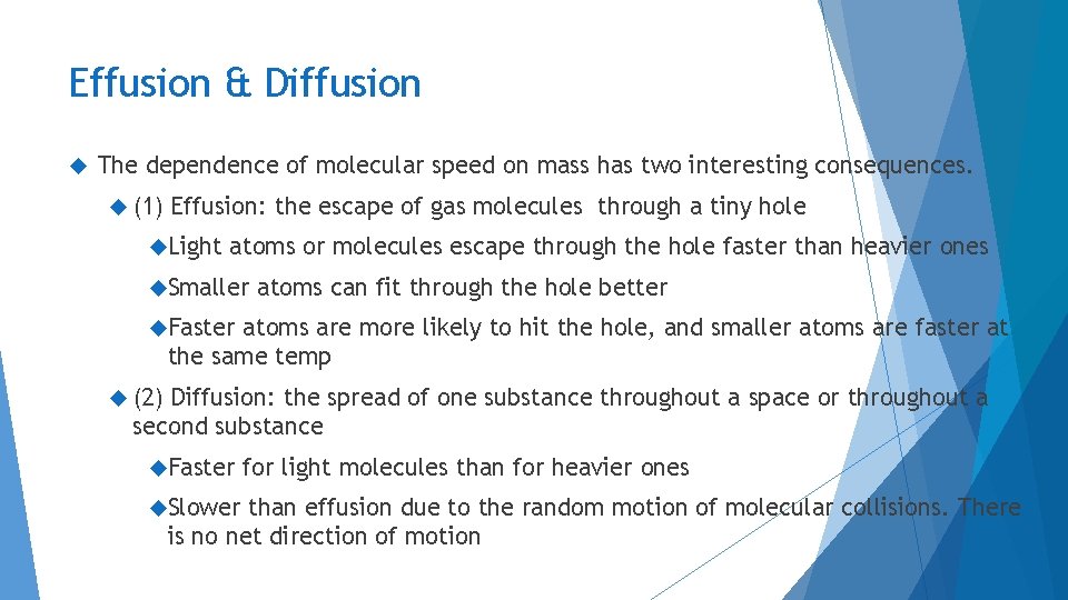 10 8 Molecular Effusion and Diffusion Advanced Chemistry