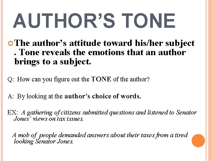 TONE YOU ARE A BIG HELP What does