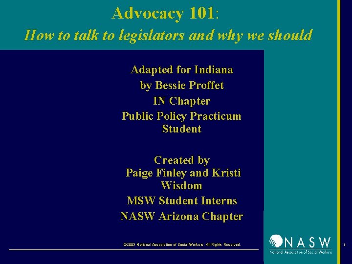 Advocacy 101 How to talk to legislators and