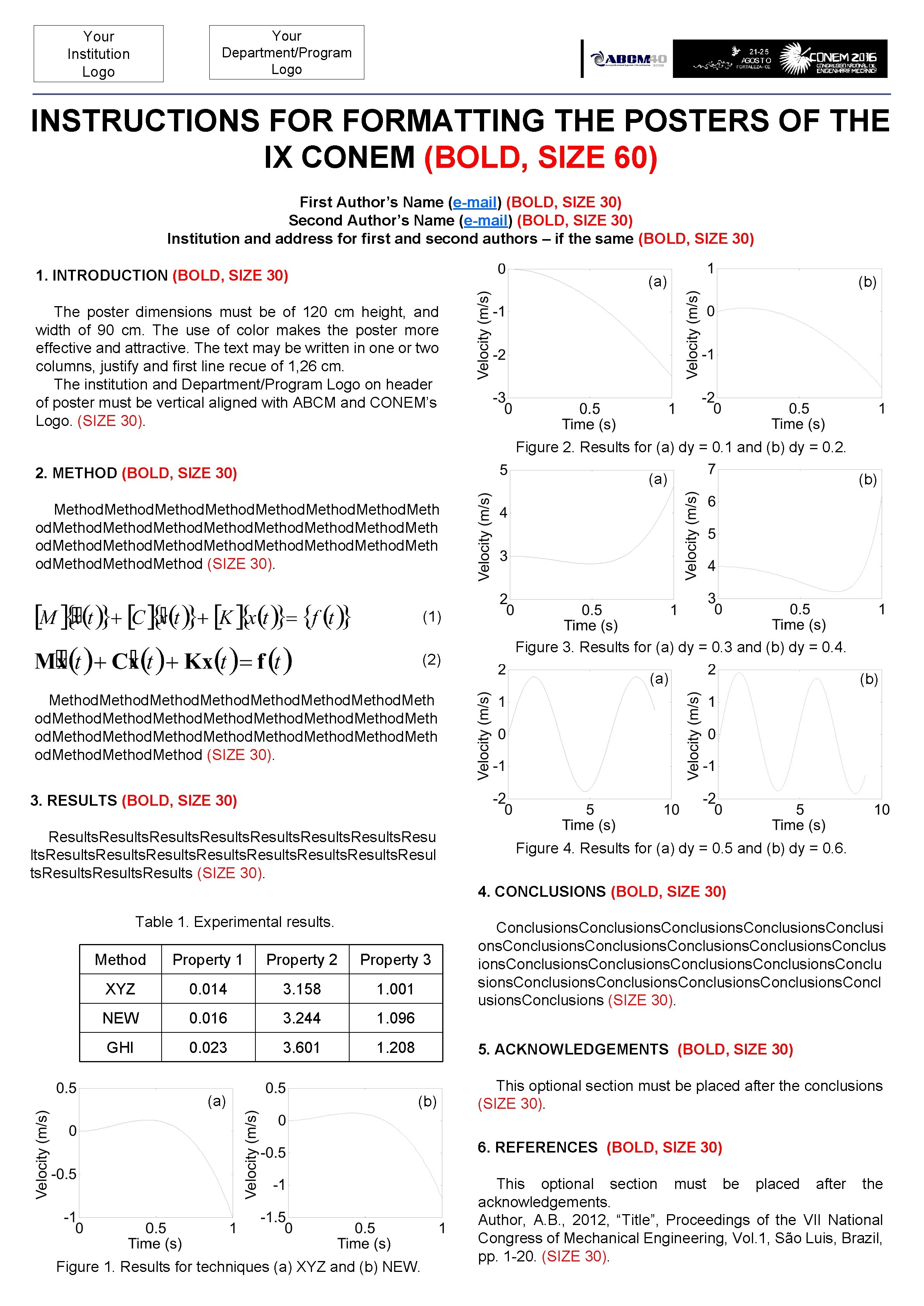 Your DepartmentProgram Logo Your Institution Logo INSTRUCTIONS FORMATTING