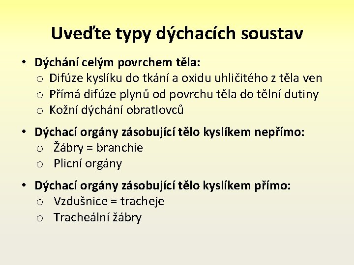 Typy dchacch soustav Tematick oblast Biologie biologie ivoich