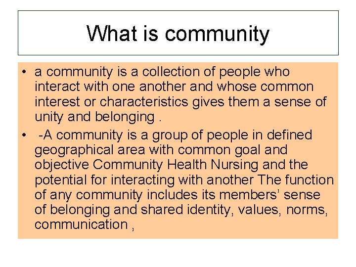 What is community a community is a collection