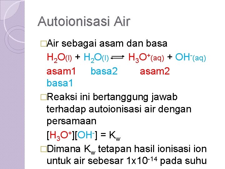 KESETIMBANGAN ASAM BASA Referensi Prinsipprinsip Kimia Modern Penulis