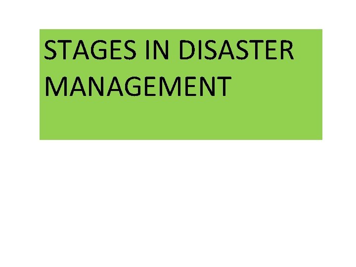 DISASTER MANAGEMENT CYCLE Sonia Sharma Understanding Disasters As