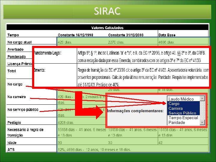 SIRAC Sistema de Registro de Admisses e Concesses