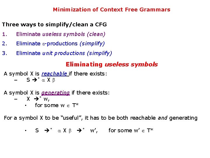 UNIT II Grammar Formalism Chomsky hierarchy of languages