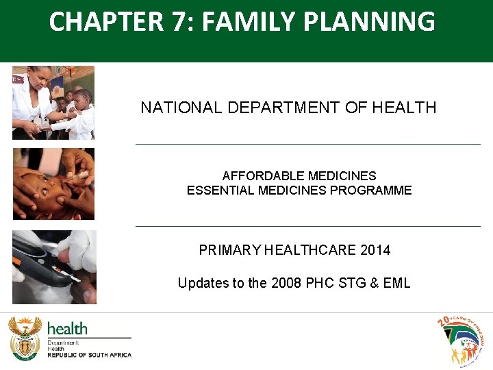 CHAPTER 7 FAMILY PLANNING NATIONAL DEPARTMENT OF HEALTH