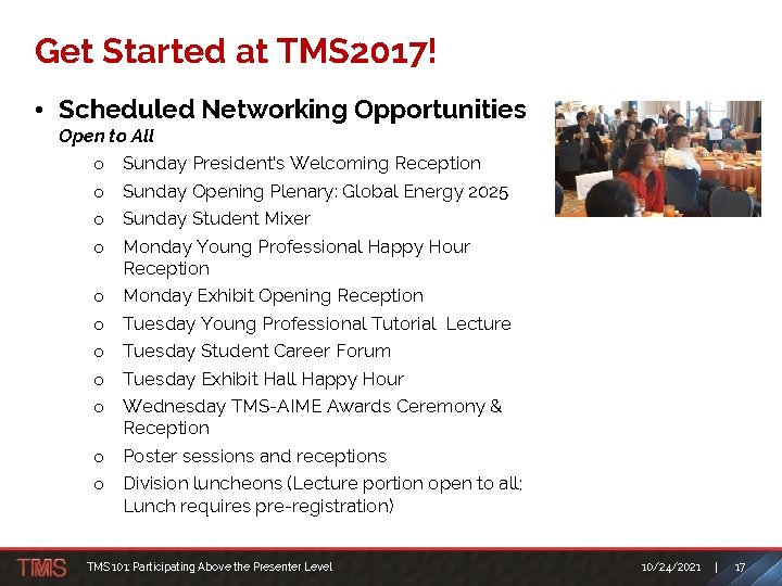 TMS 101 Participating Above the Presenter Level Jeffrey