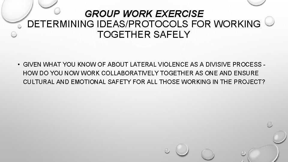 DRAFT WORKING TOGETHER SAFELY SESSION DR YVONNE CLARK