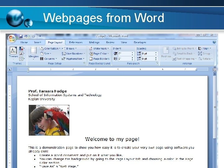 Faculty Websites a presentation by Dr Tamara Fudge