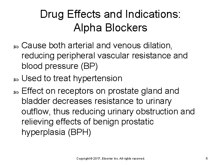 Chapter 19 AdrenergicBlocking Drugs Copyright 2017 Elsevier Inc