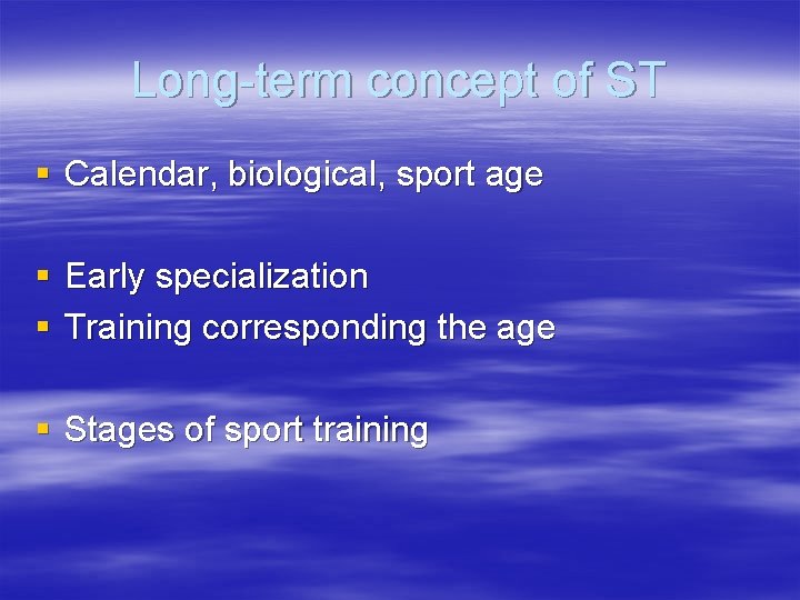 Theory of Sport Training Basic Principles Lesson 9