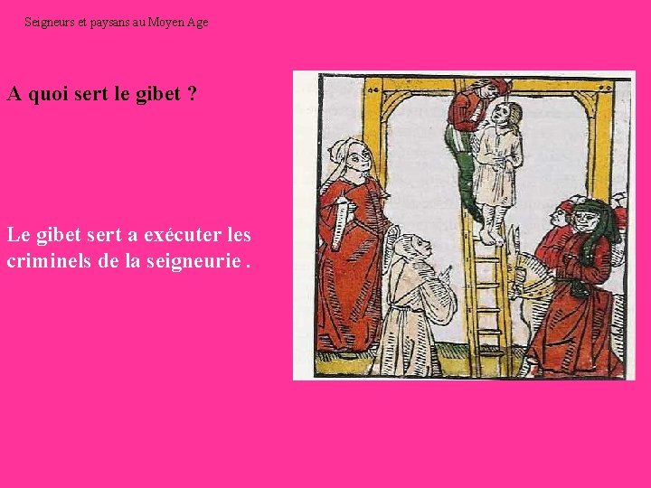 Seigneurs et paysans au Moyen Age Seigneurs et