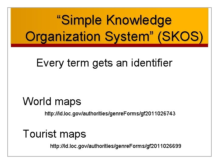 Vocabularies aka controlled lists aka authority files subject