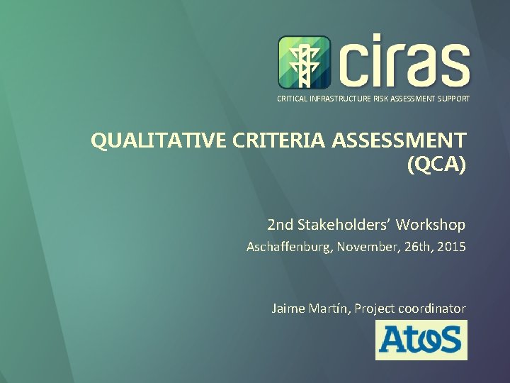 CRITICAL INFRASTRUCTURE RISK ASSESSMENT SUPPORT QUALITATIVE CRITERIA ...