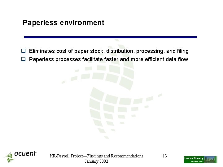 Best Practices Findings and Recommendations HRPayroll Process Redesign