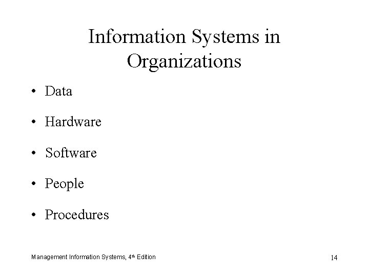 Chapter 1 Business Information Systems An Overview Management