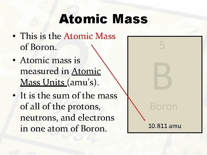 The Periodic Table The Periodic Table gives us
