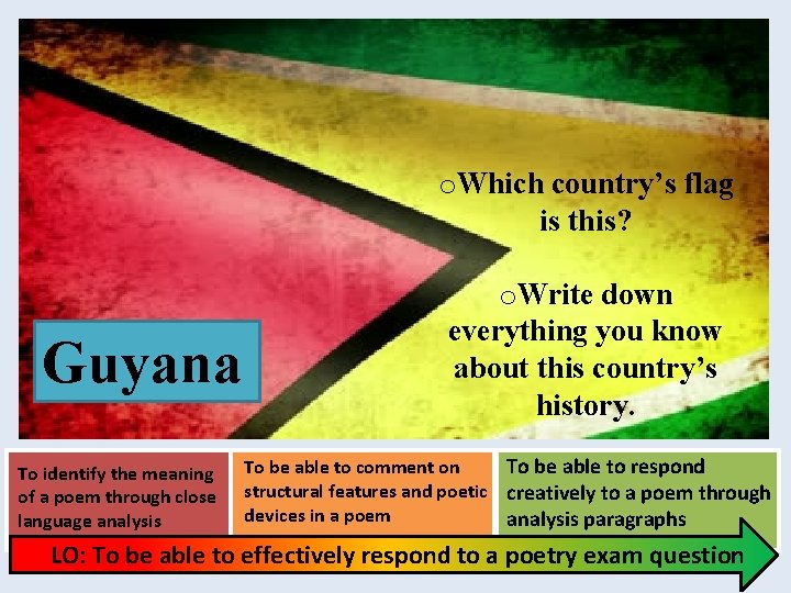 o Which countrys flag is this Guyana To
