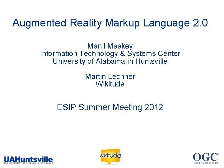 Augmented Reality Markup Language 2 0 Manil Maskey