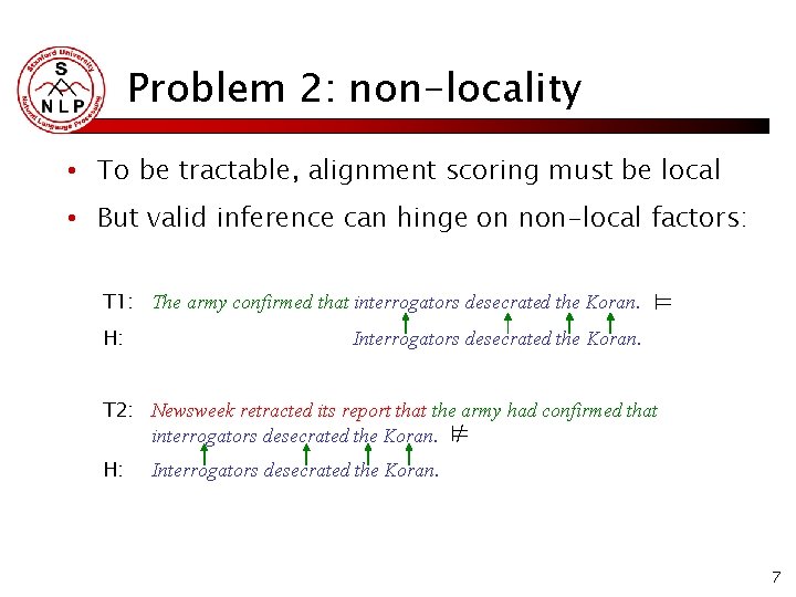 Learning to recognize features of valid textual inferences