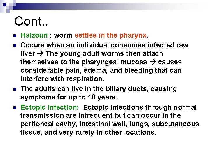 TREMATODA Fasciola hepatica Introduction n n Trematodes are