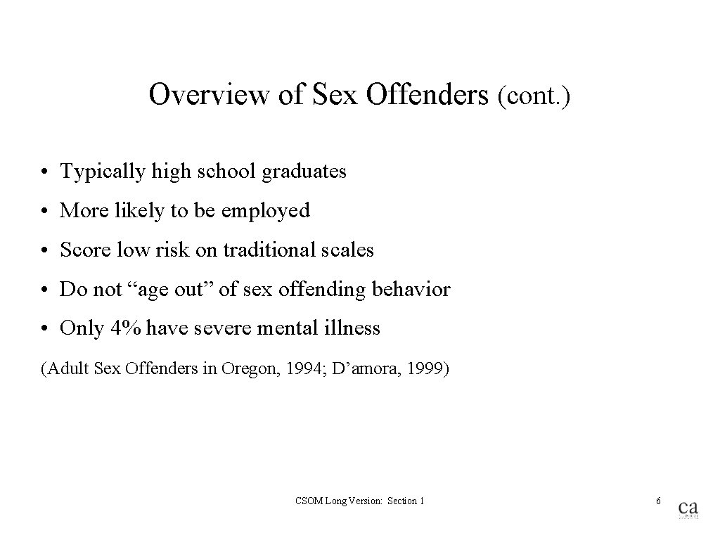 Staff Training In Working With Sex Offenders Bruce