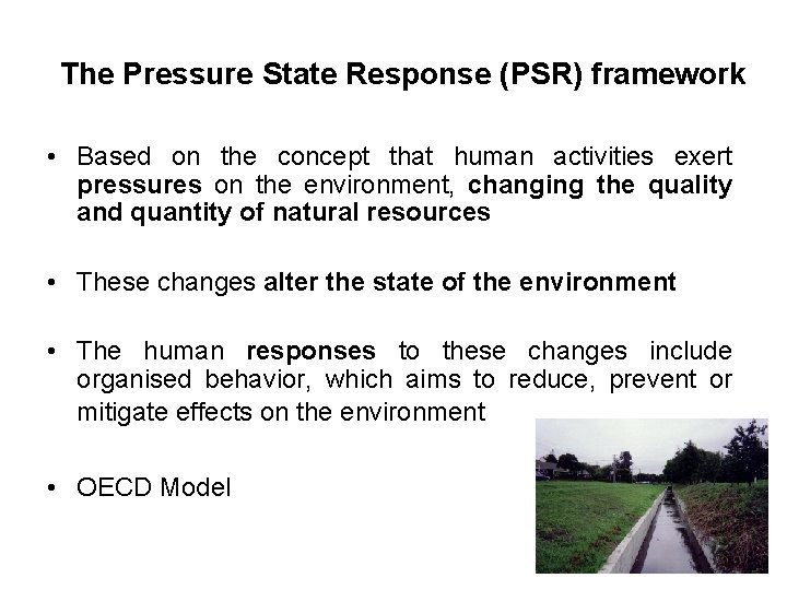 Sustainable resource management A PressureStateResponse framework for ...