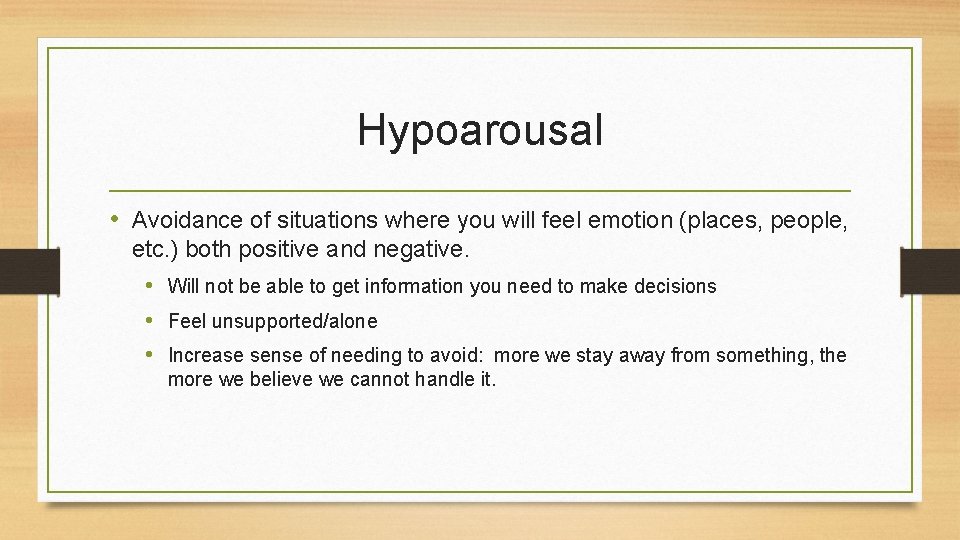 Increasing My Window of Tolerance Identifying Levels of