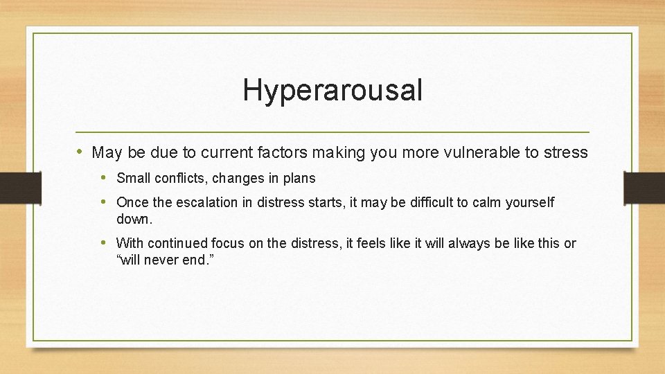 Increasing My Window of Tolerance Identifying Levels of