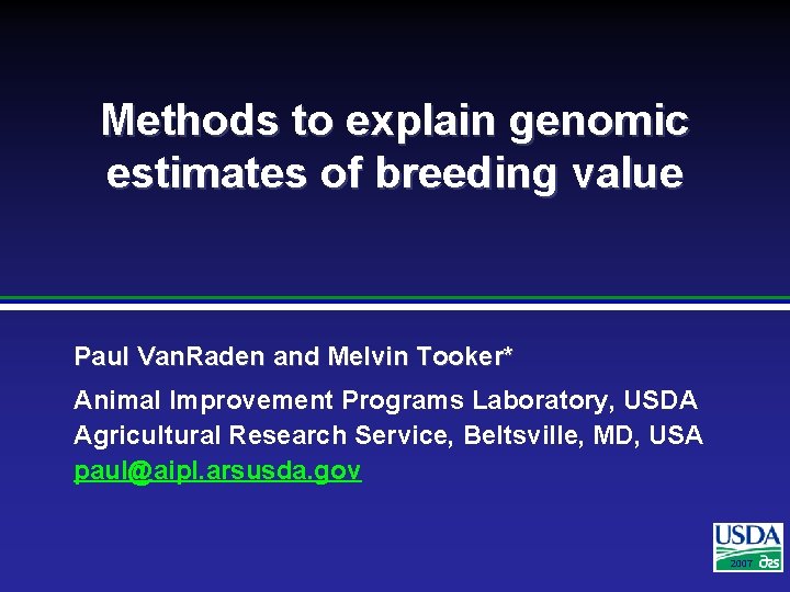 Methods to explain genomic estimates of breeding value
