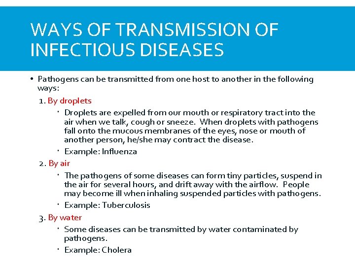INFECTIOUS DISEASES Biology S 4 6 curriculum KEY
