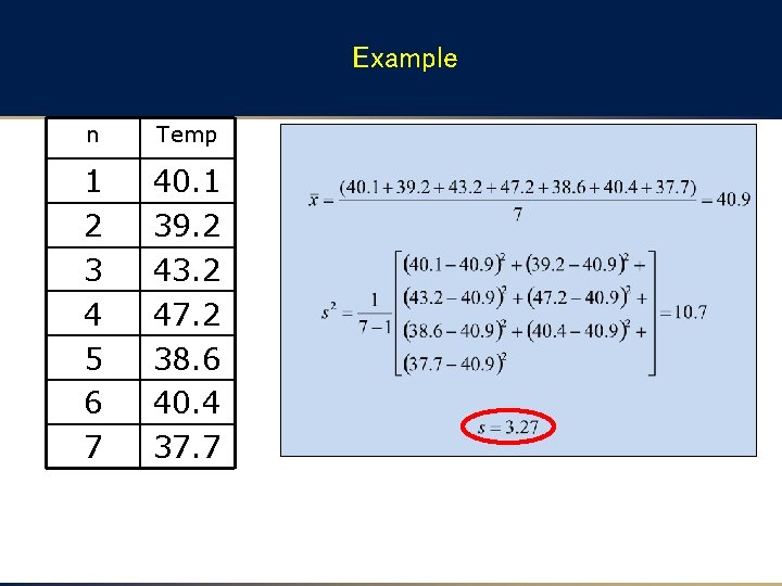 General Statistics Ch En 475 Unit Operations Quantifying