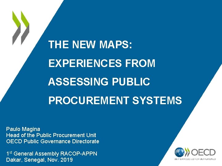 THE NEW MAPS EXPERIENCES FROM ASSESSING PUBLIC PROCUREMENT