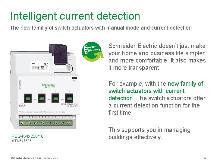 Intelligent switching KNX switch actuators with current detection