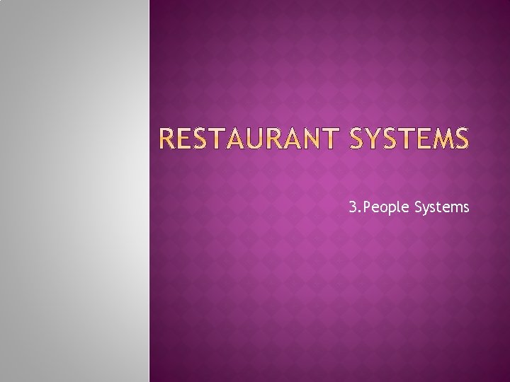 3 People Systems The people that company employs
