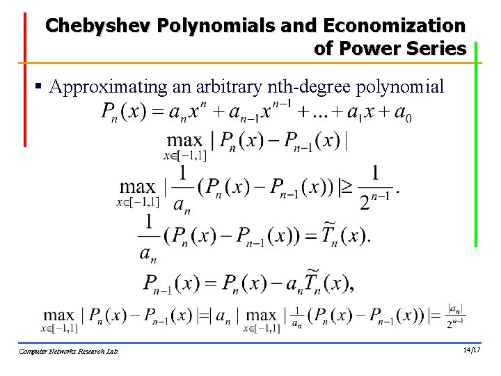CHAPTER 8 Approximation Theory Dongshin Kim Computer Networks